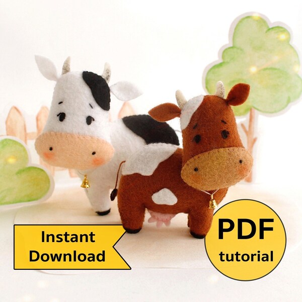 Felt Cow - Etsy