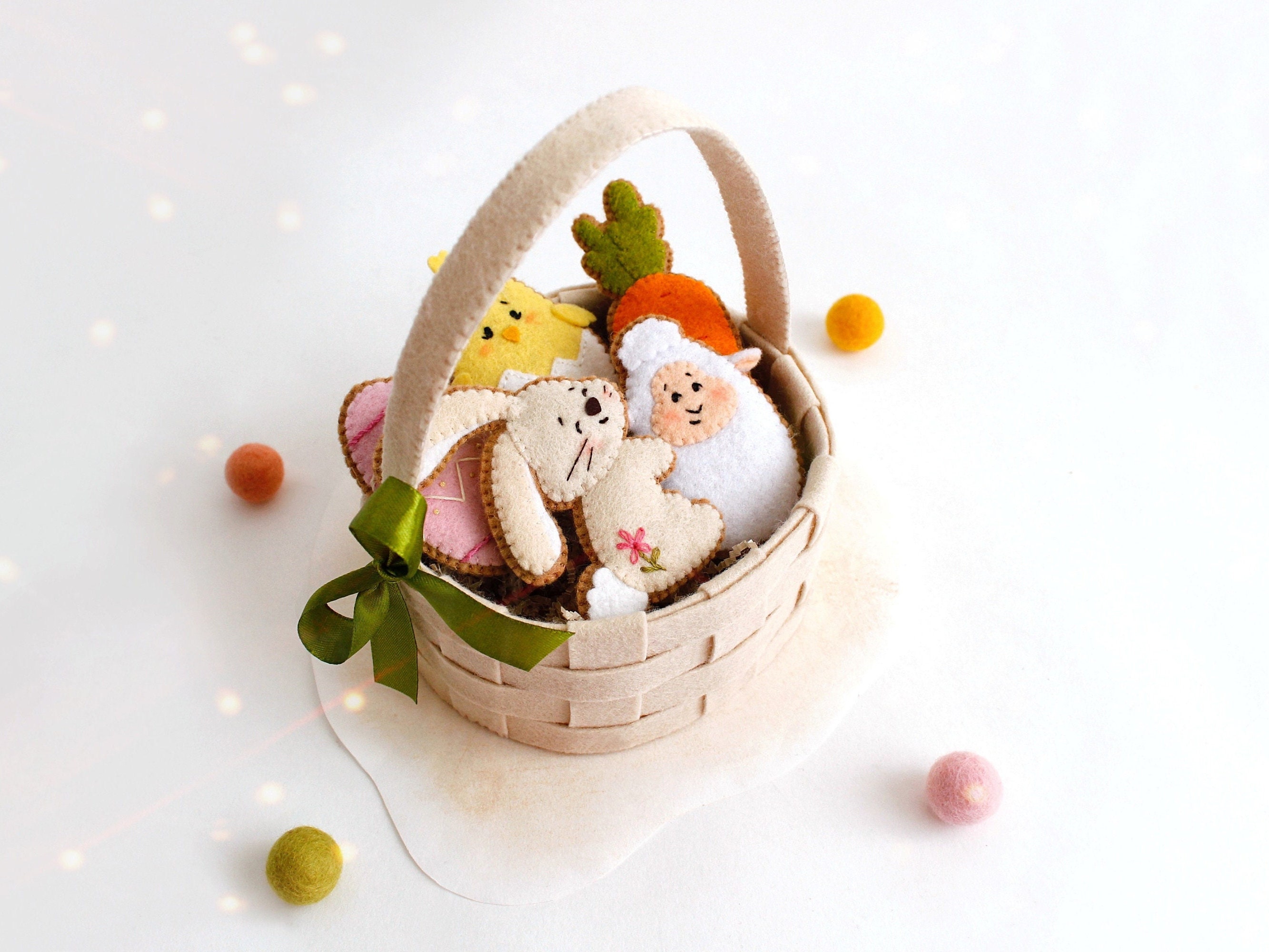 Felt Basket With Easter Cookies Hand Sewing PDF Tutorial With Patterns ...
