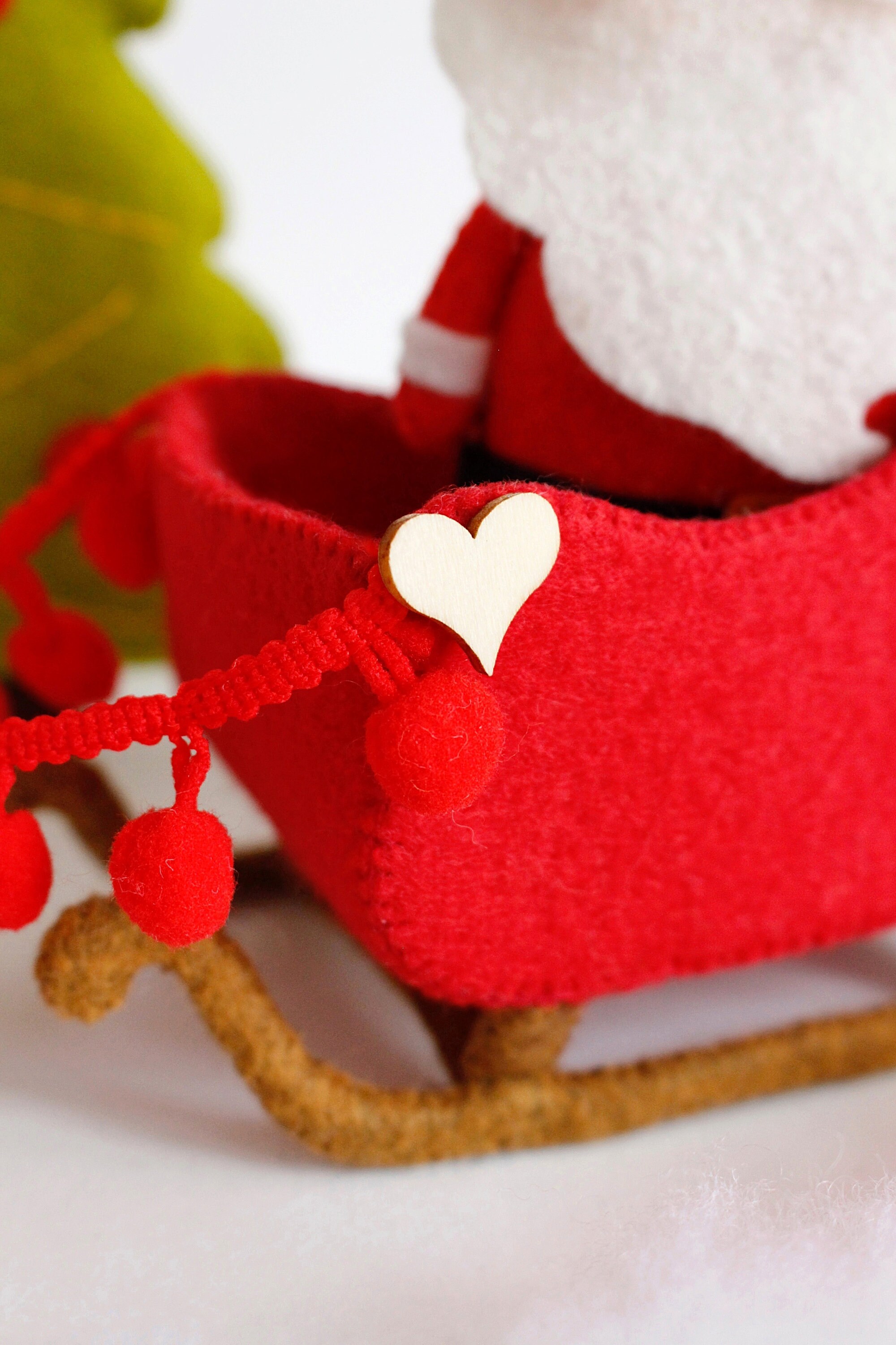 Felt Santa Claus, the Reindeer Rudolph and Santa's Sleigh With ...