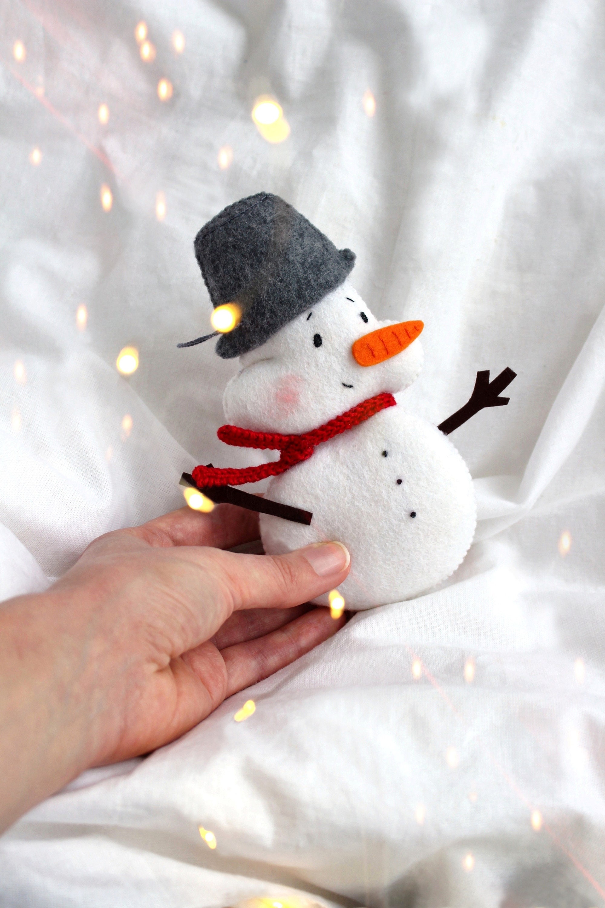 Felt Snowman Hand Sewing PDF Tutorial With Patterns. Felt Christmas ...