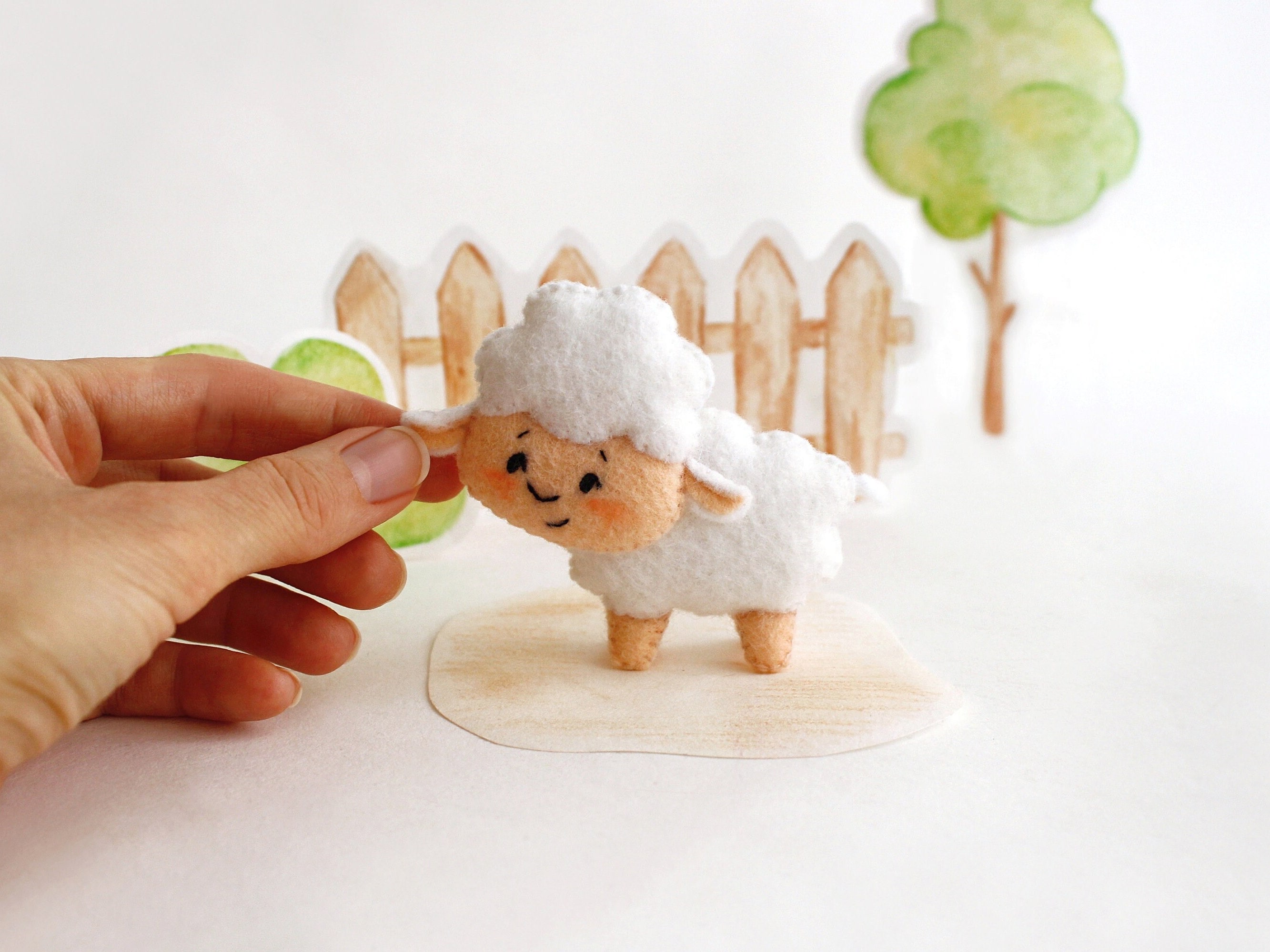 Felt Sheep Hand Sewing PDF Tutorial With Patterns. DIY Felt Role ...