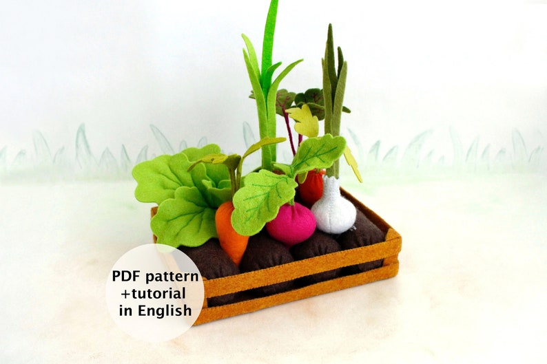 Felt Vegetable Garden Hand Sewing PDF Tutorial With Patterns. - Etsy