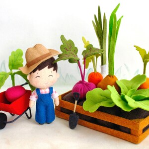 Felt Farmer Baby Boy With Wheelbarrow & Shovel Hand Sewing PDF Tutorial ...