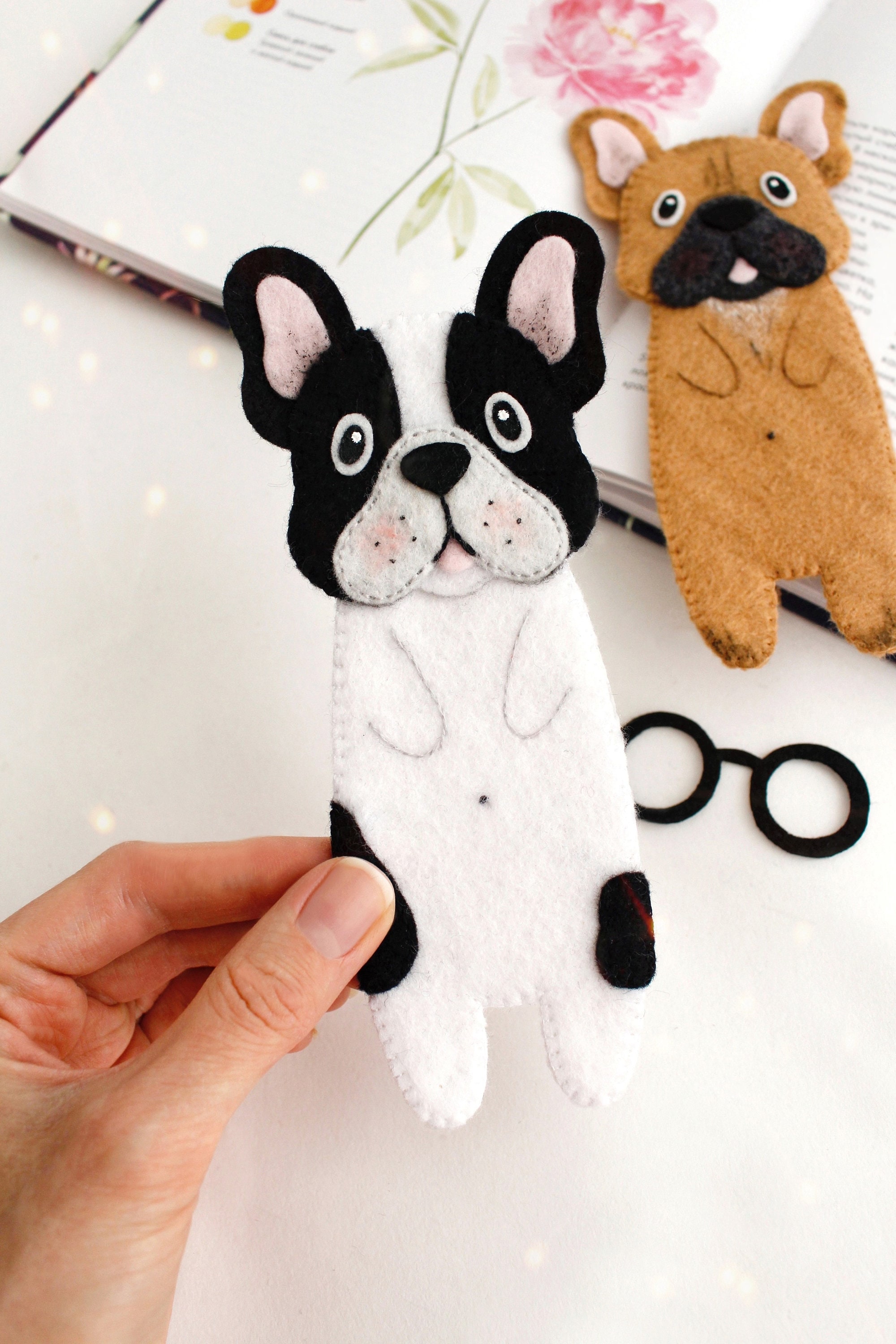 Felt Long French Bulldog Kids Bookmark Hand Sewing PDF Tutorial With ...