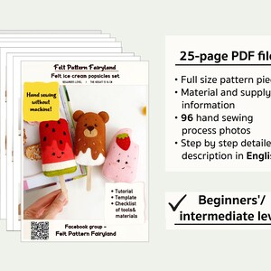 Felt Ice Cream Popsicles PDF Tutorial With Patterns. DIY Pretend Play ...