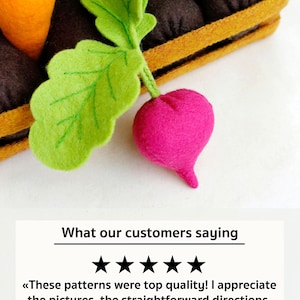 Felt Vegetable Garden Hand Sewing PDF Tutorial With Patterns. DIY Felt ...