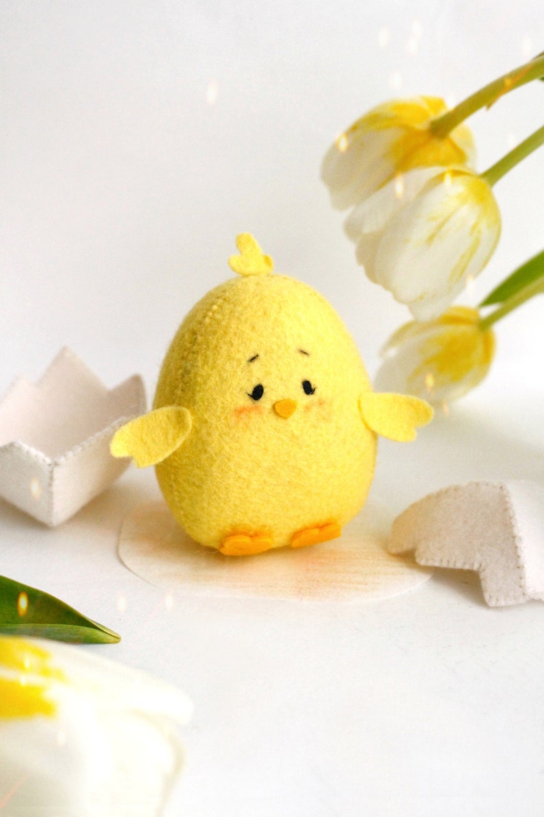Felt Easter Chick in the Eggshell, Bunny & Lamb Sewing PDF Tutorial With Patterns: DIY Farm ...