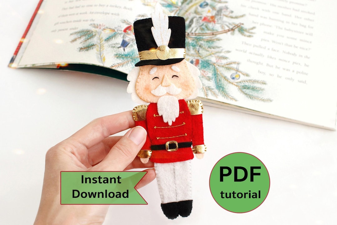 Felt Nutcracker Bookmark Hand Sewing PDF Tutorial With Patterns. DIY ...