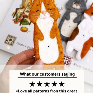 Felt Cats Bookmarks Hand Sewing PDF Tutorial With Patterns. Book & Pets Lover Gift - Etsy