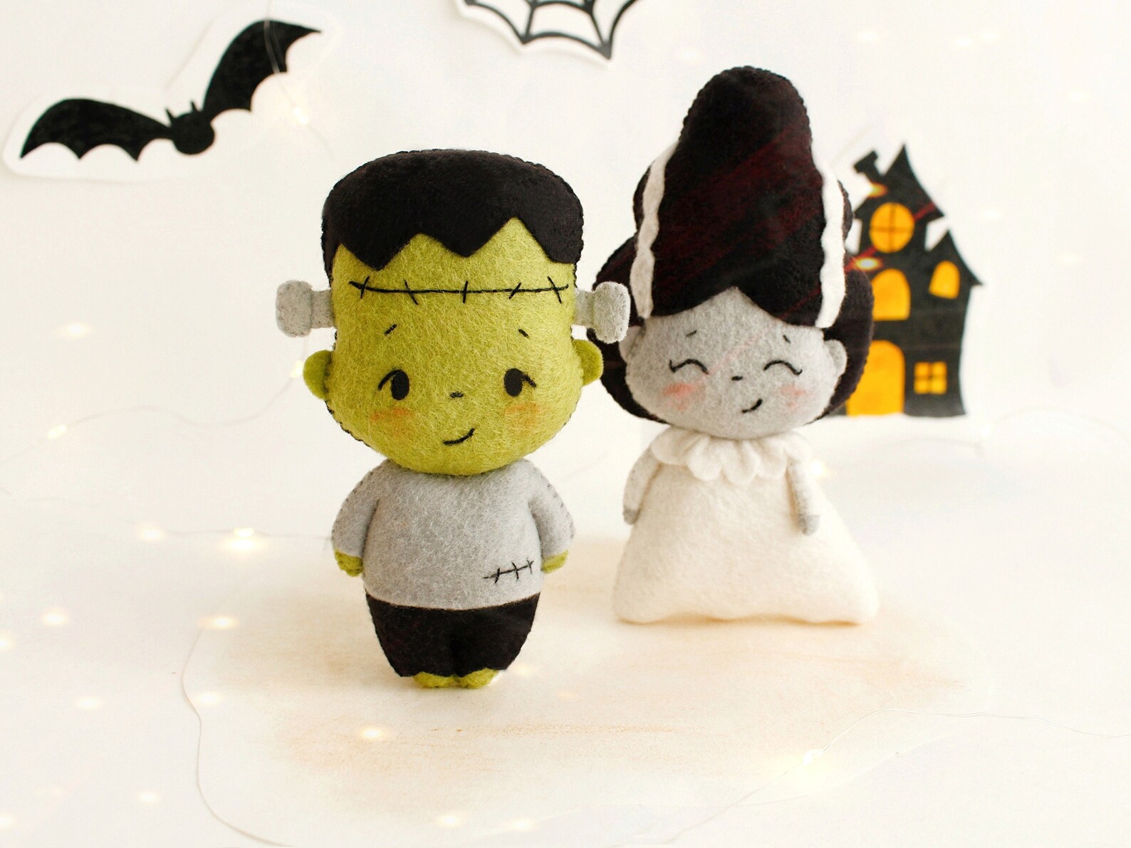 Felt Frankenstein & Bride PDF Tutorial With Patterns. DIY Halloween ...