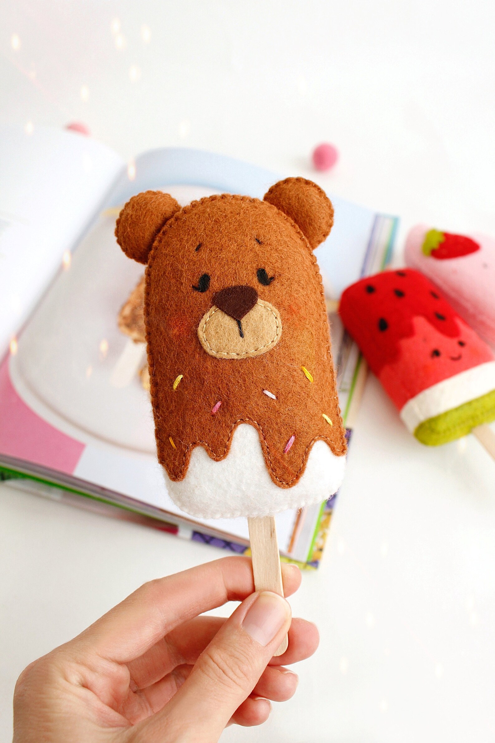 Felt Ice Cream Popsicles PDF Tutorial With Patterns. DIY Pretend Play ...
