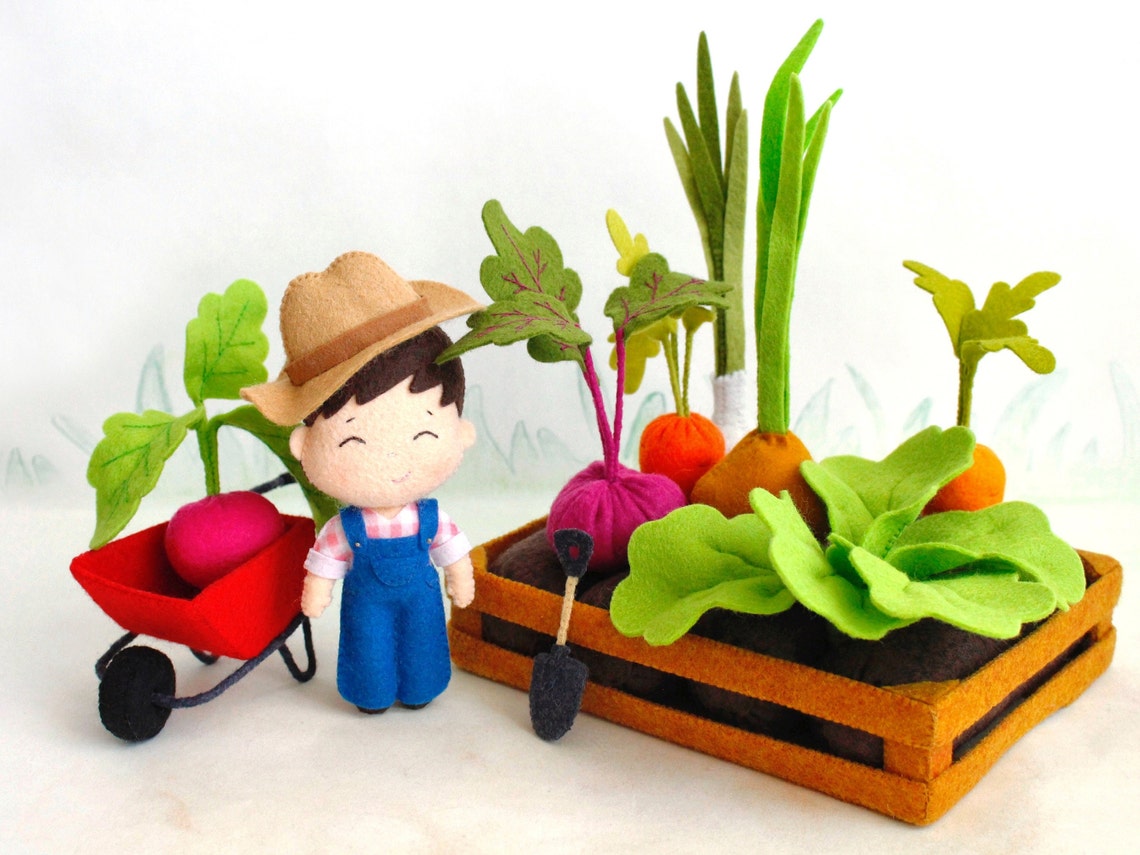 Felt Vegetable Garden Hand Sewing PDF Tutorial With Patterns. - Etsy