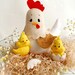 Felt Easter Mama Chicken With Chicks in the Eggshell Sewing - Etsy