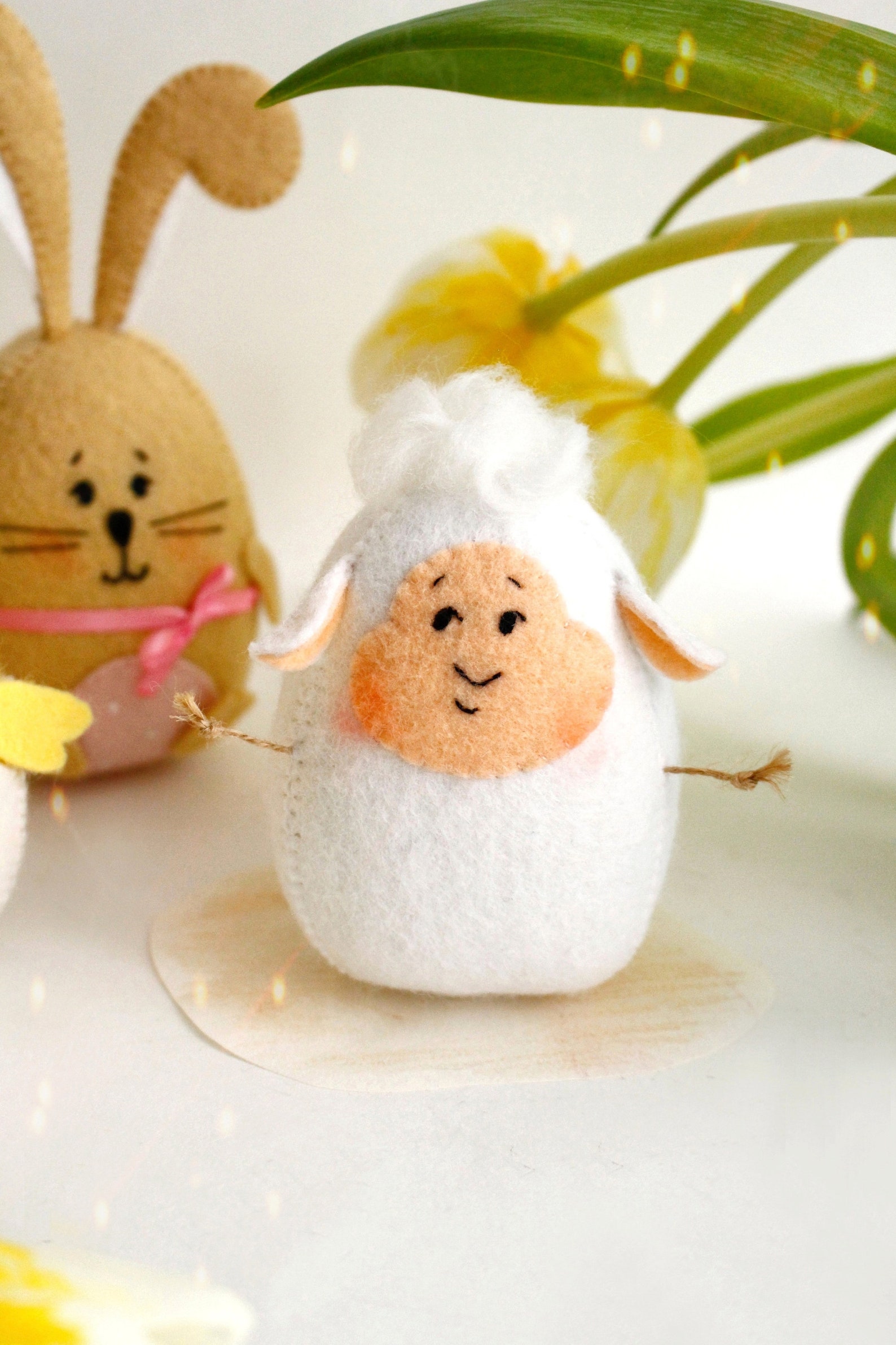 Felt Easter Chick in the Eggshell Bunny and Lamb Sewing PDF - Etsy