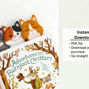 Felt Cats Bookmarks Hand Sewing PDF Tutorial With Patterns. Book and ...