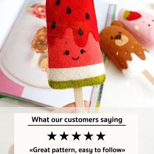 Felt Ice Cream Popsicles PDF Tutorial With Patterns. DIY Pretend Play ...