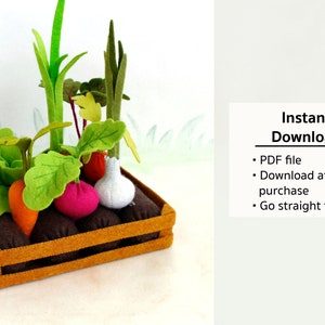 Felt Vegetable Garden Hand Sewing PDF Tutorial With Patterns. DIY Felt ...