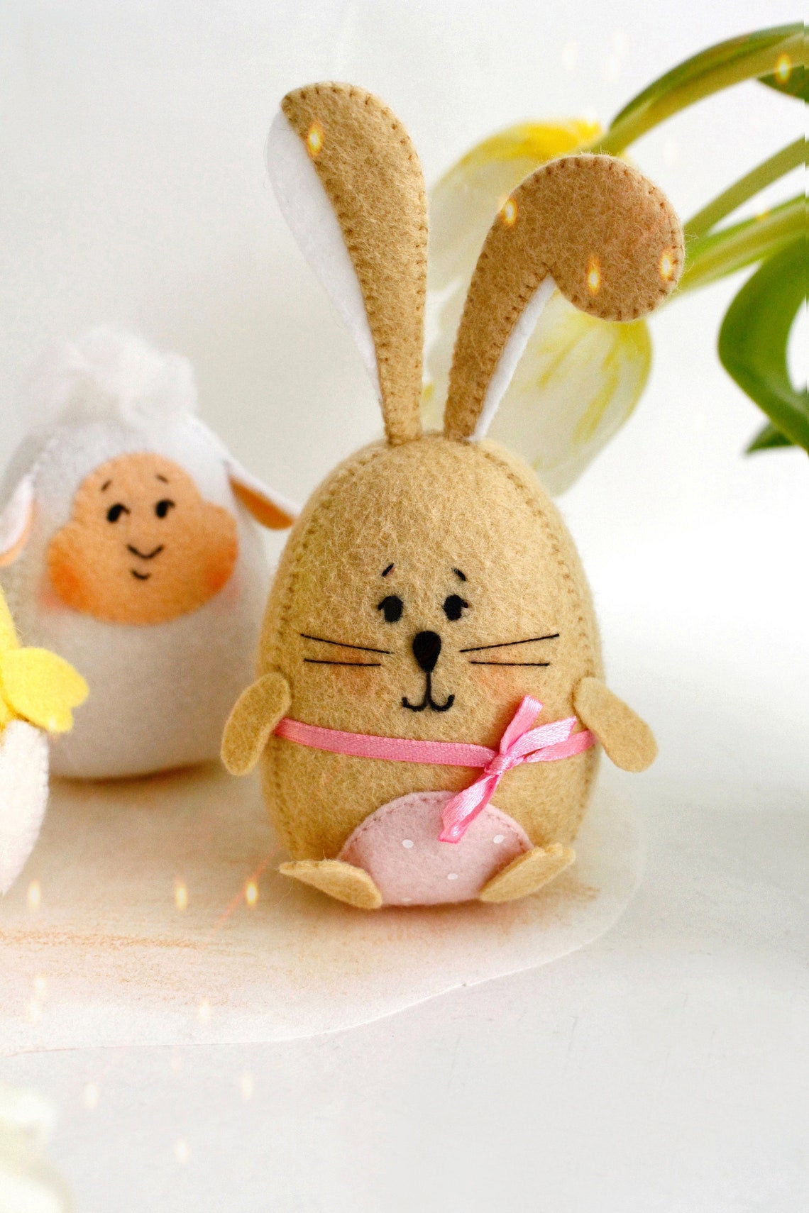 Felt Easter Chick in the Eggshell Bunny and Lamb Sewing PDF - Etsy