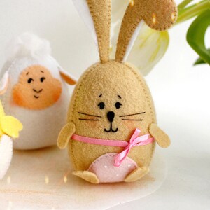 Felt Easter Chick in the Eggshell, Bunny and Lamb Sewing PDF Tutorial ...