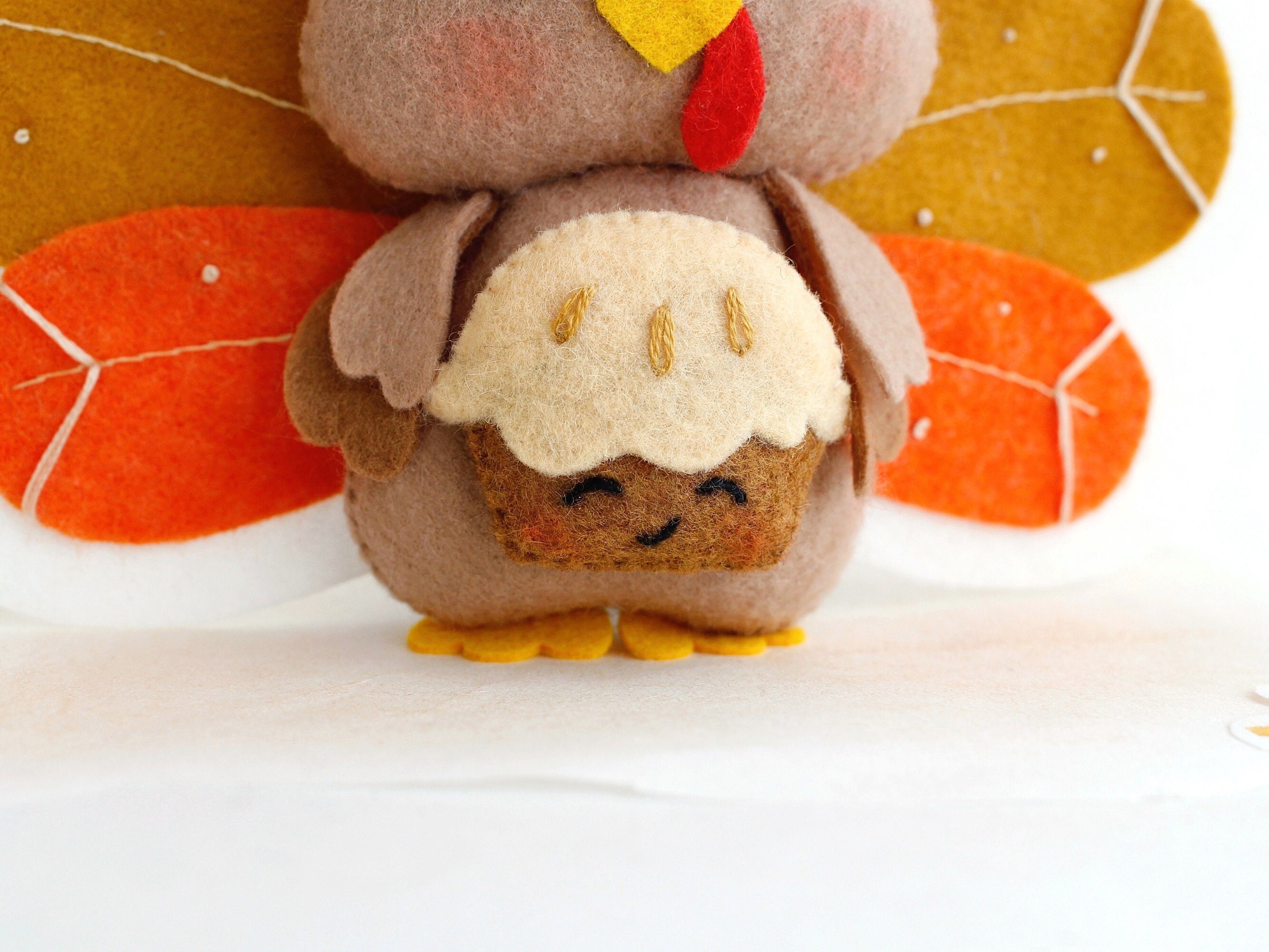 Felt Thanksgiving Turkey With Pie Hand Sewing PDF Tutorial With ...