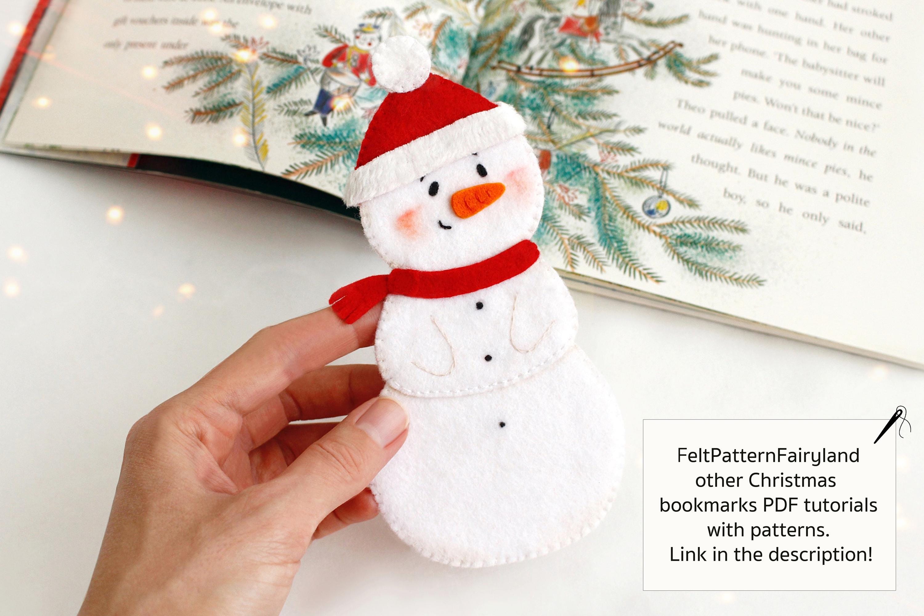 Felt Santa Claus & Reindeer Rudolph Bookmarks Hand Sewing PDF Tutorial ...