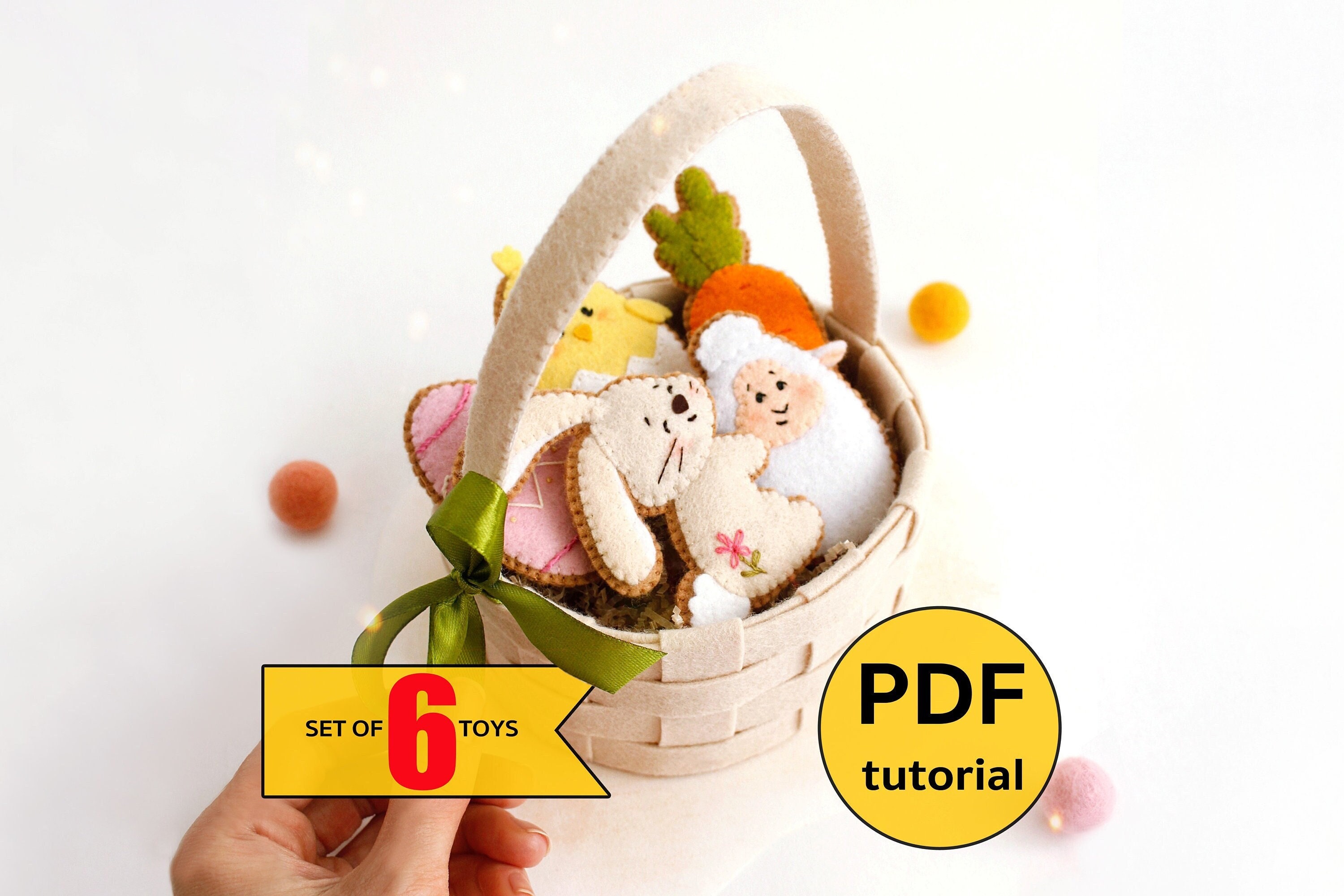 Felt Basket With Easter Cookies Hand Sewing PDF Tutorial With Patterns ...