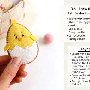 Felt Basket With Easter Cookies Hand Sewing PDF Tutorial With Patterns ...