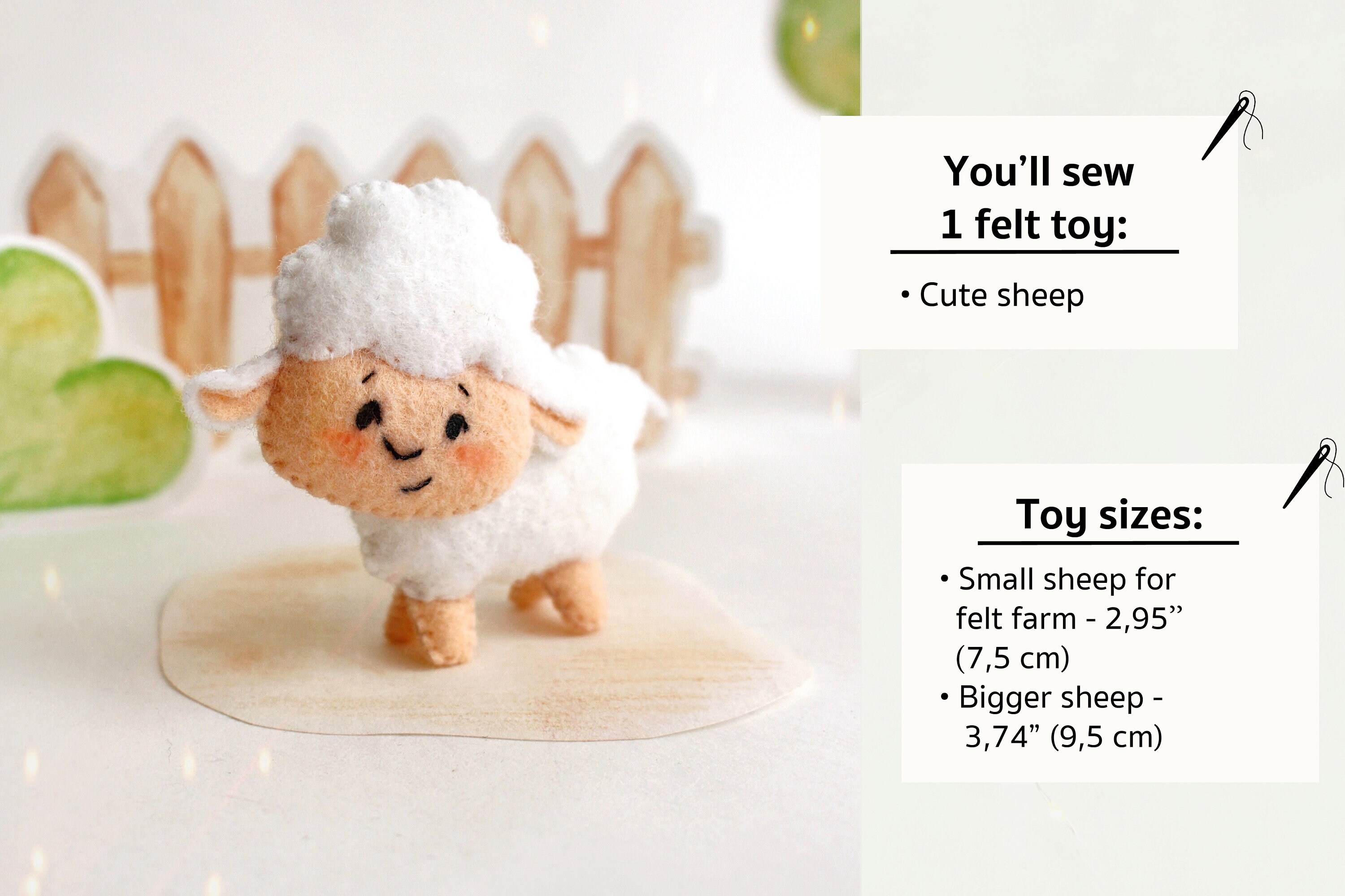 Felt Sheep Hand Sewing PDF Tutorial With Patterns. DIY Felt Role ...