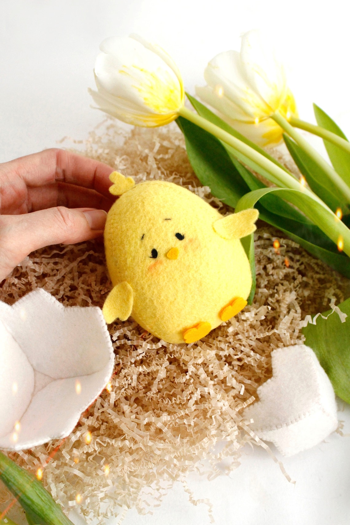 Felt Easter Chick in the Eggshell Bunny and Lamb Sewing PDF - Etsy