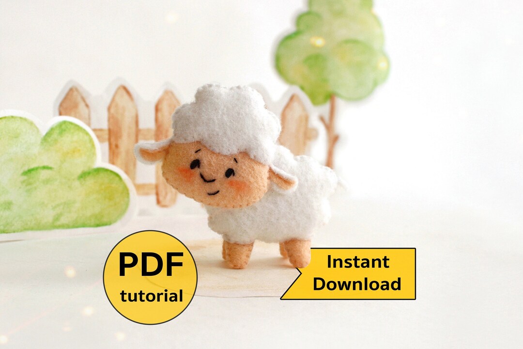 Felt Sheep Hand Sewing PDF Tutorial With Patterns. DIY Felt Role ...