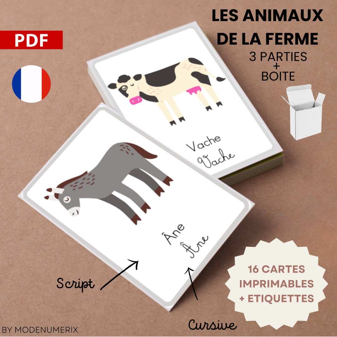 Printable FARM ANIMALS Flashcards - Learn to Read While Playing ...