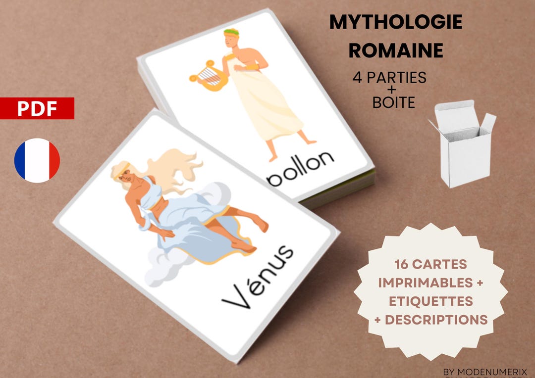 Montessori Nomenclature Cards DIVINITIES of ROMAN Mythology-printable ...