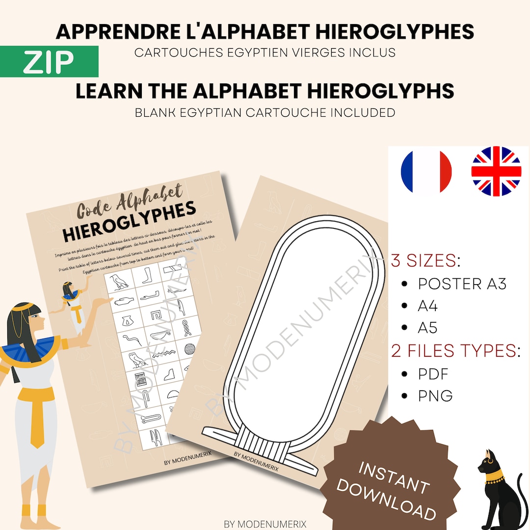 ABC Game of PHARAOHS of Egypt, Alphabet Code of Egyptian Hieroglyphs ...