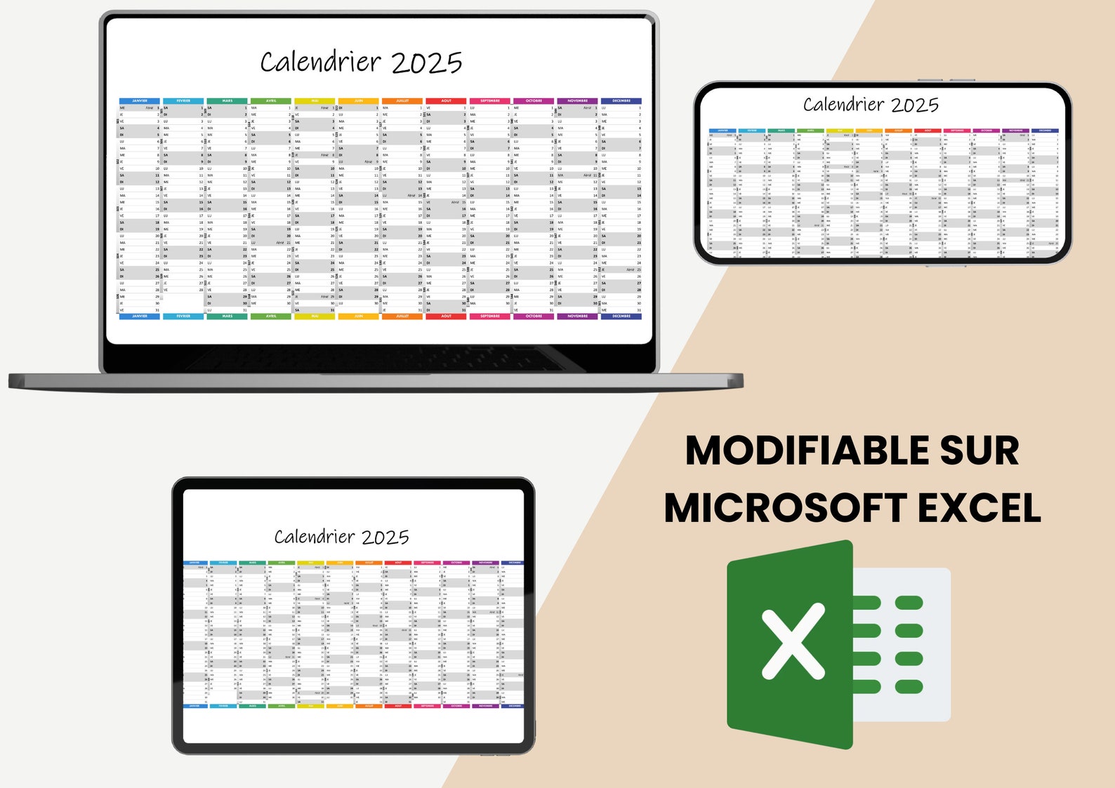 Calendrier 2025 imprimable avec vacances scolaires et jours fériés ...