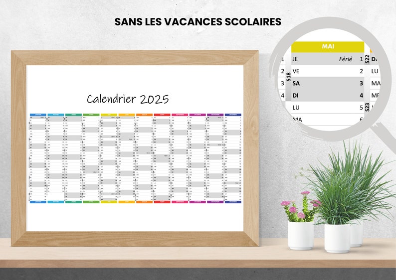 Calendrier 2025 imprimable avec vacances scolaires et jours fériés ...