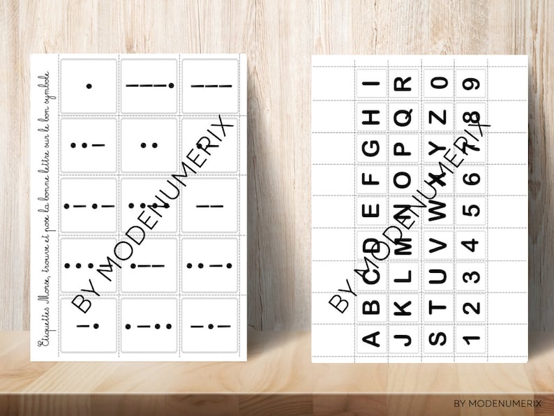 36 ABC Morse Code Learning Cards, International Flashcards, 3-part ...