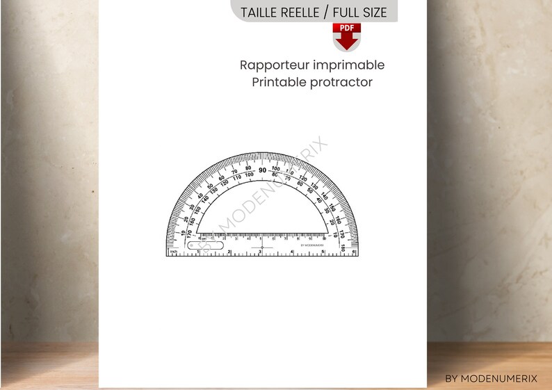 Rapporteur imprimable taille réelle en format A4 PDF, fourniture ...