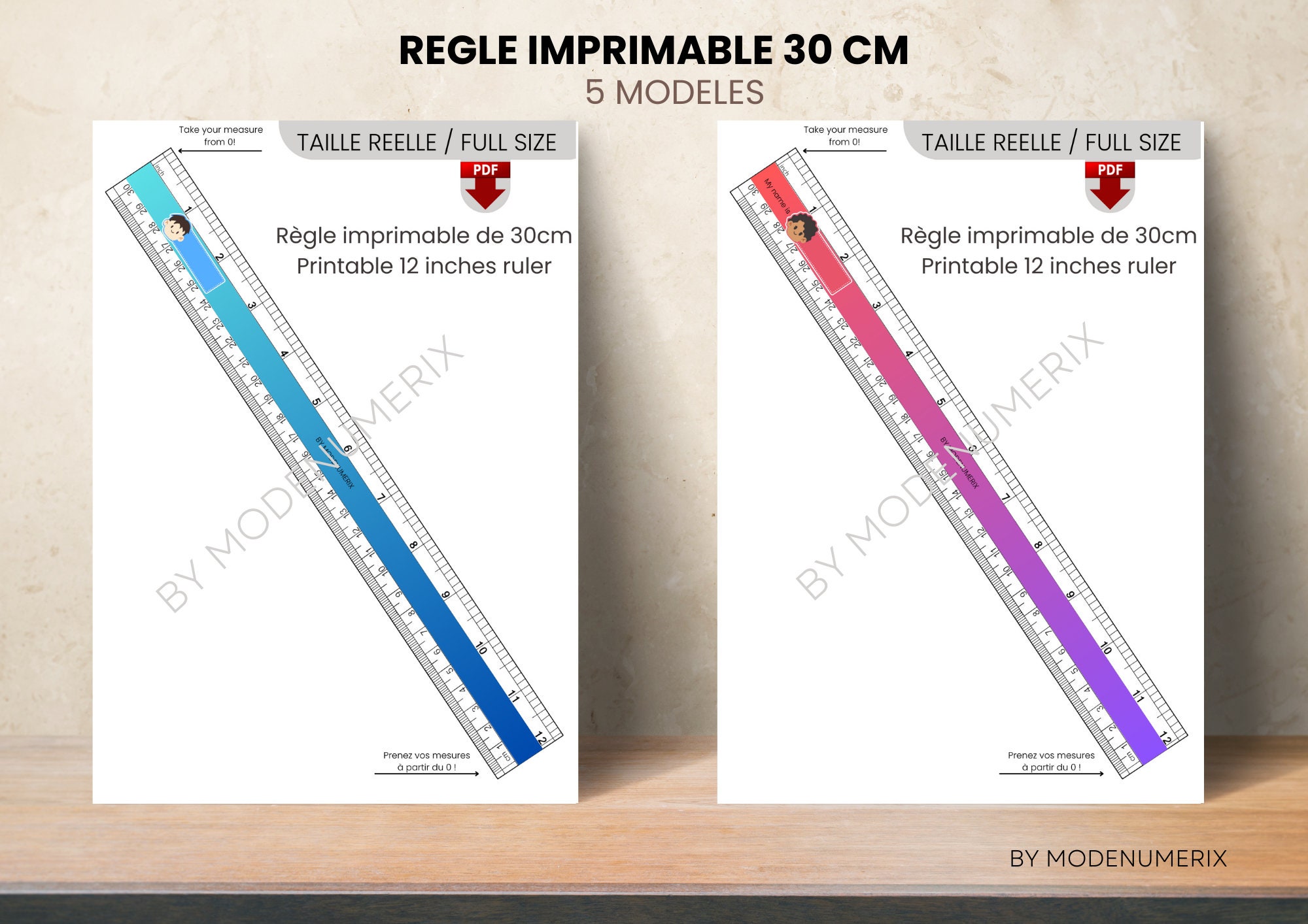 Regla De 12 Pulgadas Imprimible En Tamaño Real Juego De Reglas