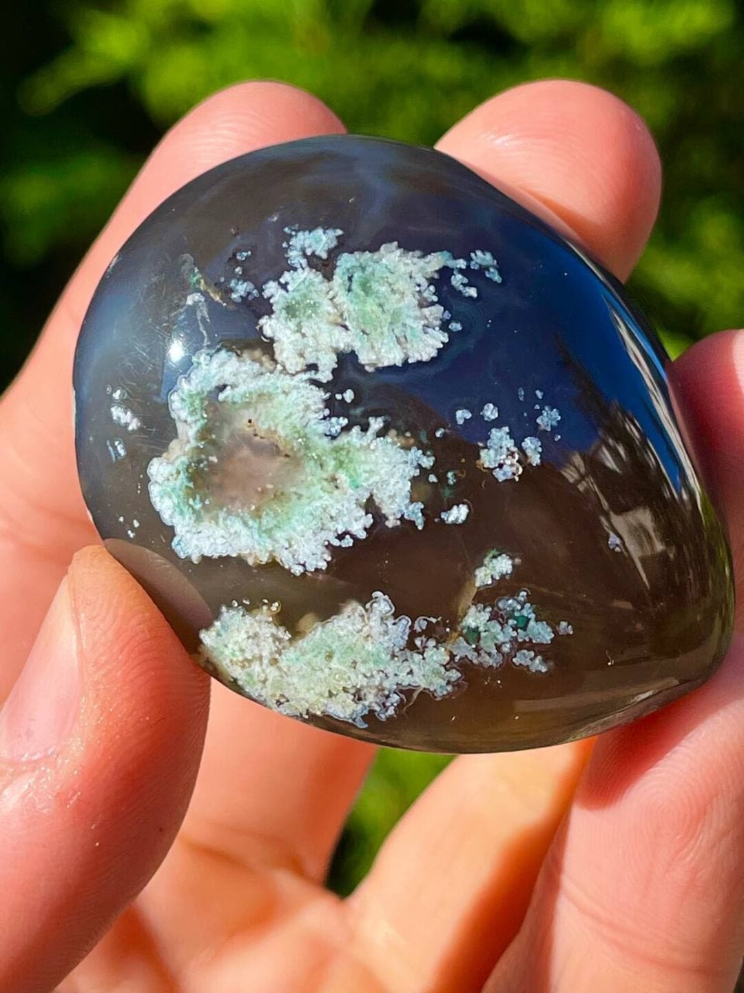 Raw Moss Agate Stone, Polished Raw Moss Agate Stone, Multicolor Moss ...