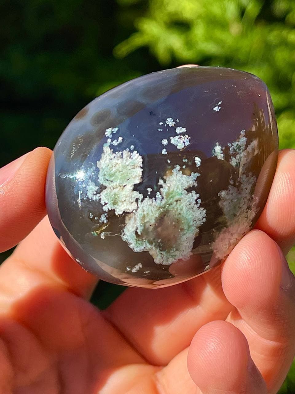 Raw Moss Agate Stone, Polished Raw Moss Agate Stone, Multicolor Moss ...