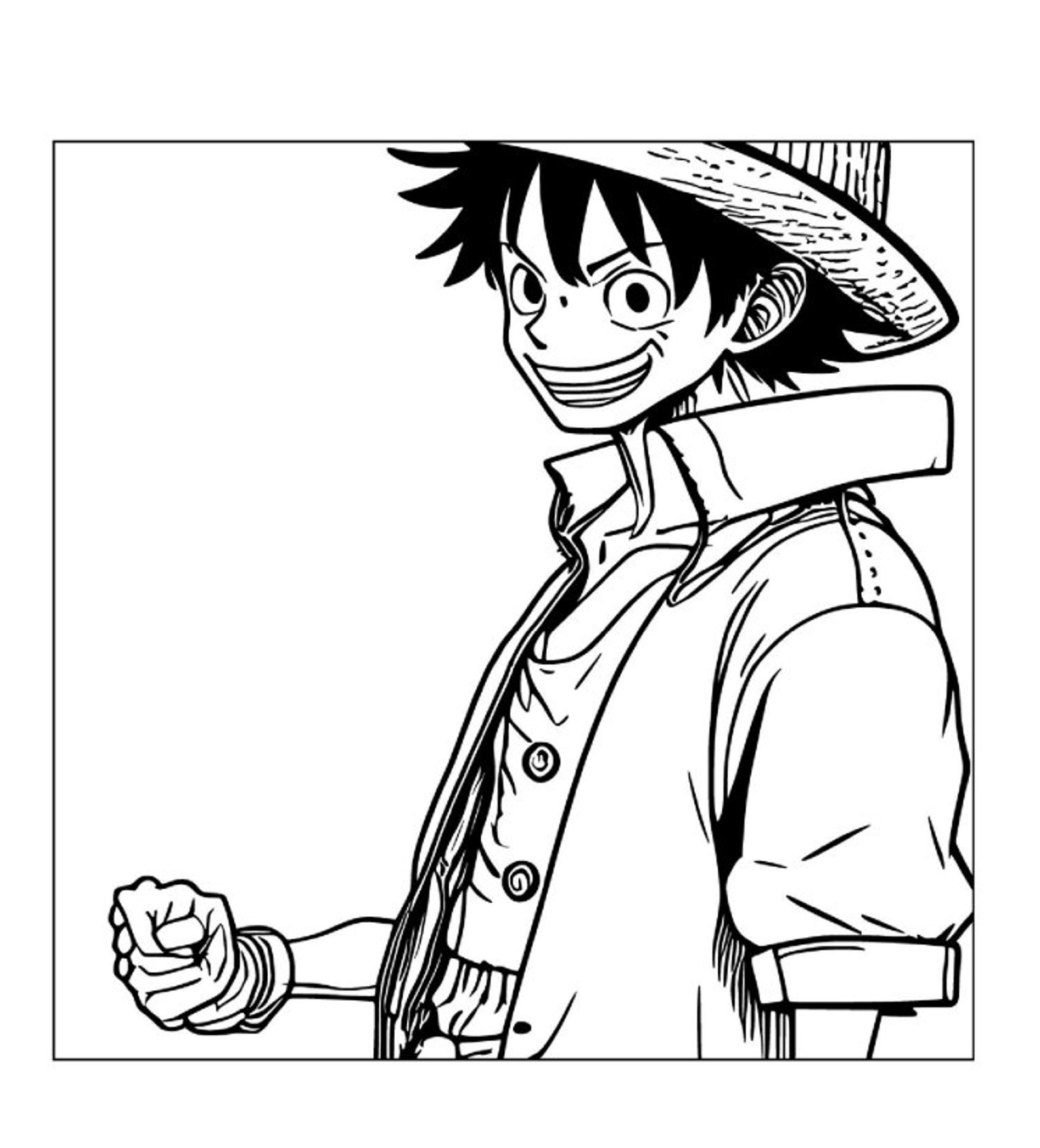 Monkey D. Luffy One Piece Coloring Pages Kids Adult 50 Pages Coloring ...