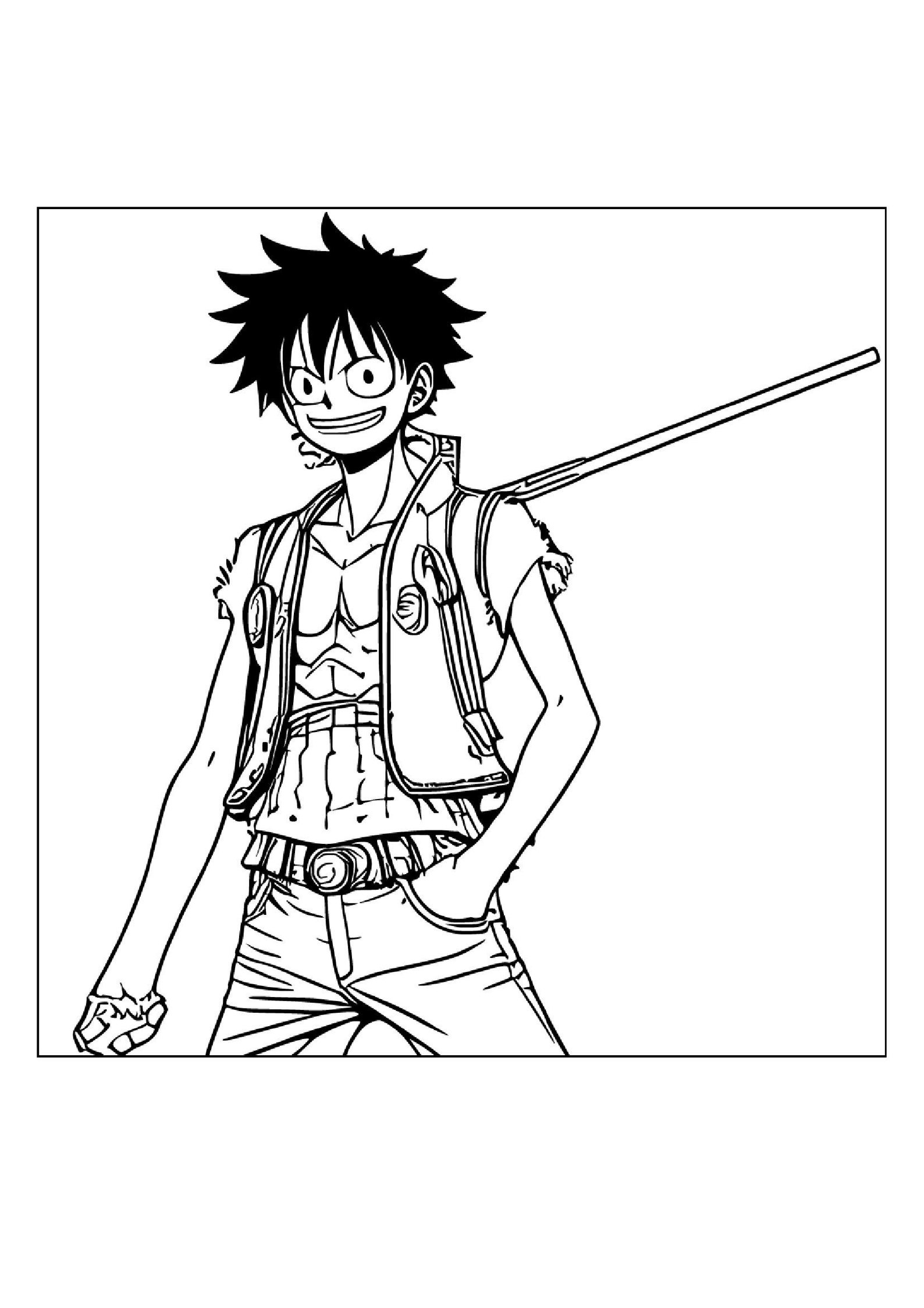 Monkey D. Luffy One Piece Coloring Pages Kids Adult 50 Pages - Etsy Canada