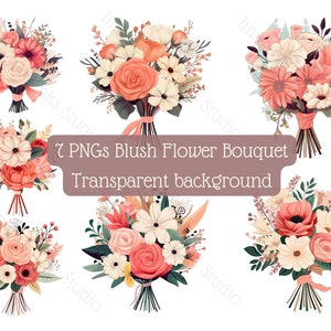 Flower Bouquet Clipart Blush 7 High-quality PNG With Transparent ...