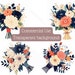 Flower Bouquet Clipart Navy 7 High-quality PNG With Transparent ...