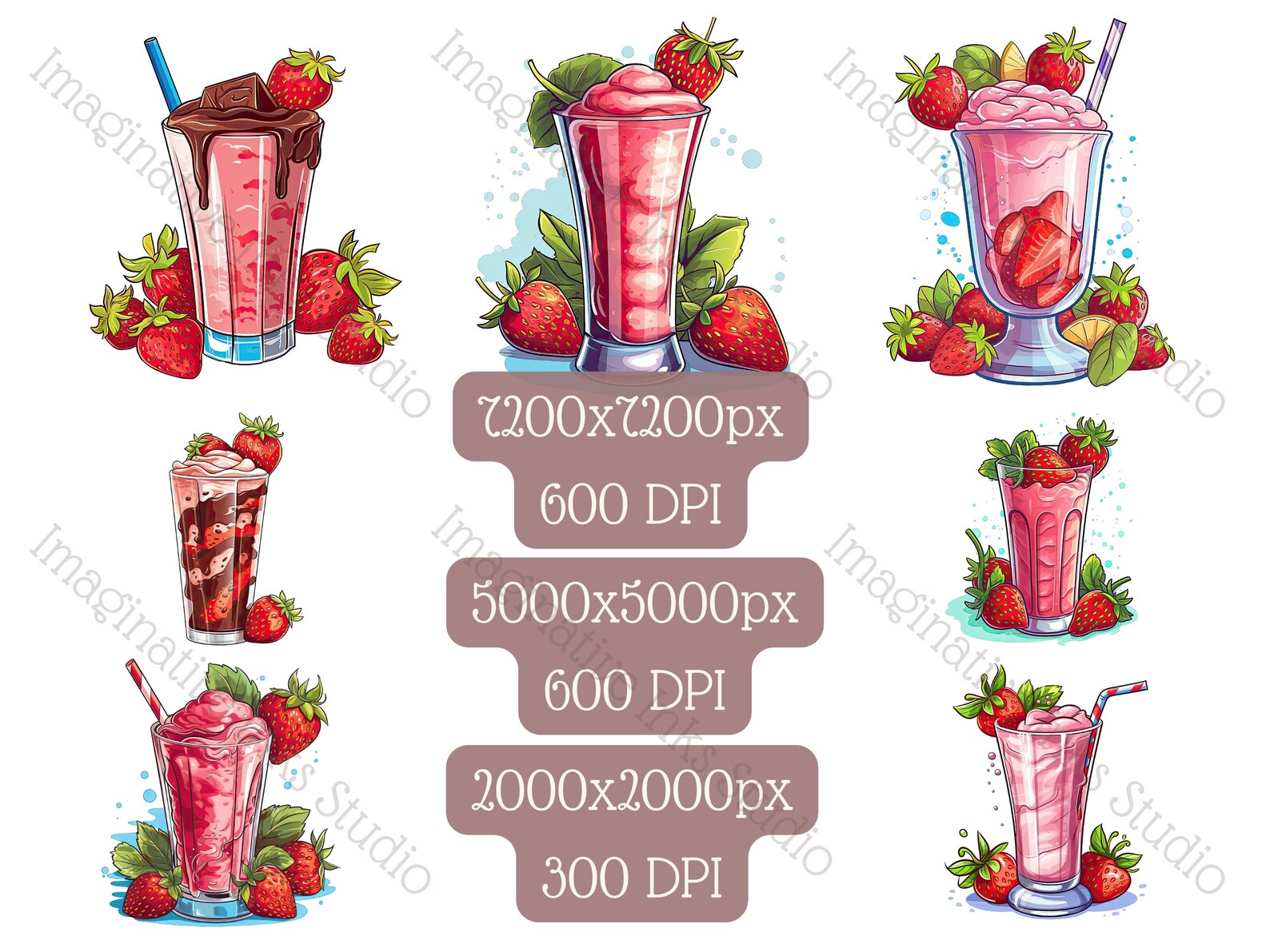 Strawberry Smoothie Clipart 20 PNG Transparent Background Vector Art ...