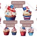 Patriotic Cupcake Clipart PNG Transparent Background Independence Day ...