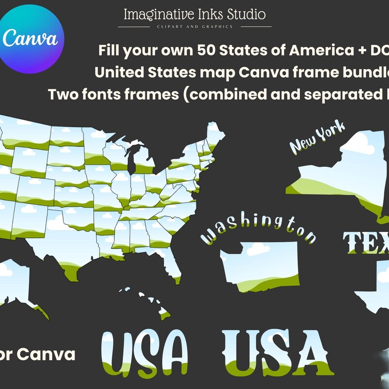 50 States Photo Map - Etsy