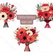 Flower Bouquet Clipart Red 7 High-quality PNG With Transparent ...