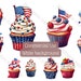 Patriotic Cupcake Clipart PNG White Background Vector Independence Day ...
