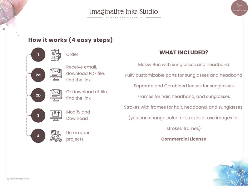 Messy Bun Frame Make Your Own Girl Design Canva Frame Bundle Drag and ...